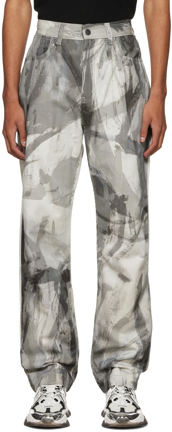 MCQ Beige & Black Safety Jeans McQ Alexander McQueen