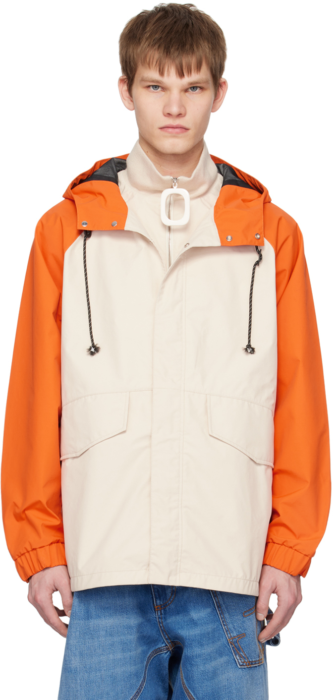 JW Anderson Off-White & Orange Colorblocked Jacket JW Anderson
