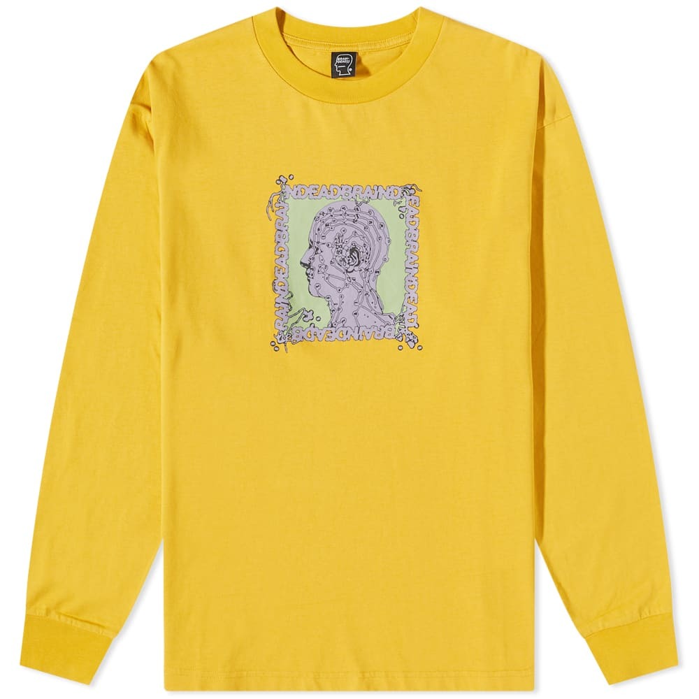 Brain Dead Men's Brain Scanner Long Sleeve T-Shirt in Mustard Brain Dead