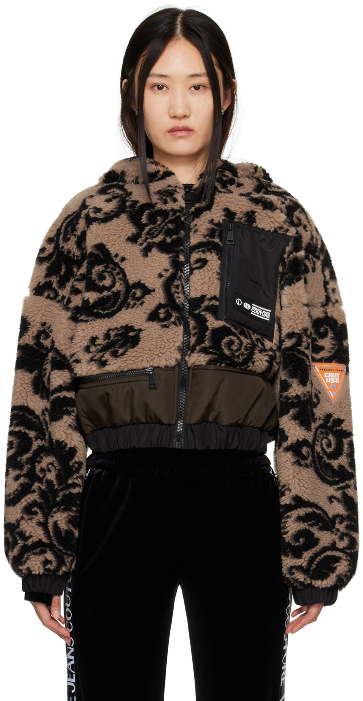 Versace Jeans Couture Brown Printed Jacket Versace