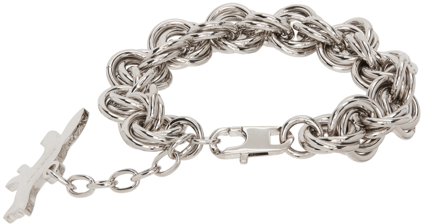 Maison Kitsuné Silver Knot Chain Bracelet Maison Kitsune