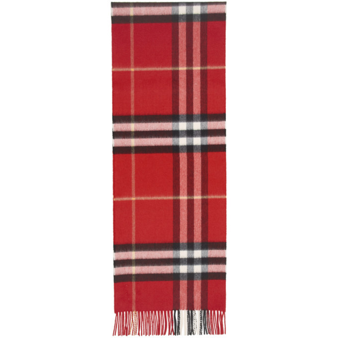 Burberry Red Check The Cashmere Classic Scarf Burberry