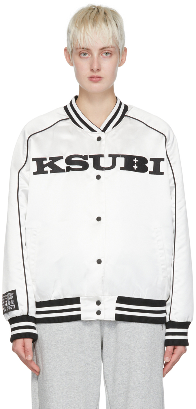 Ksubi White Retro Bomber Jacket Ksubi