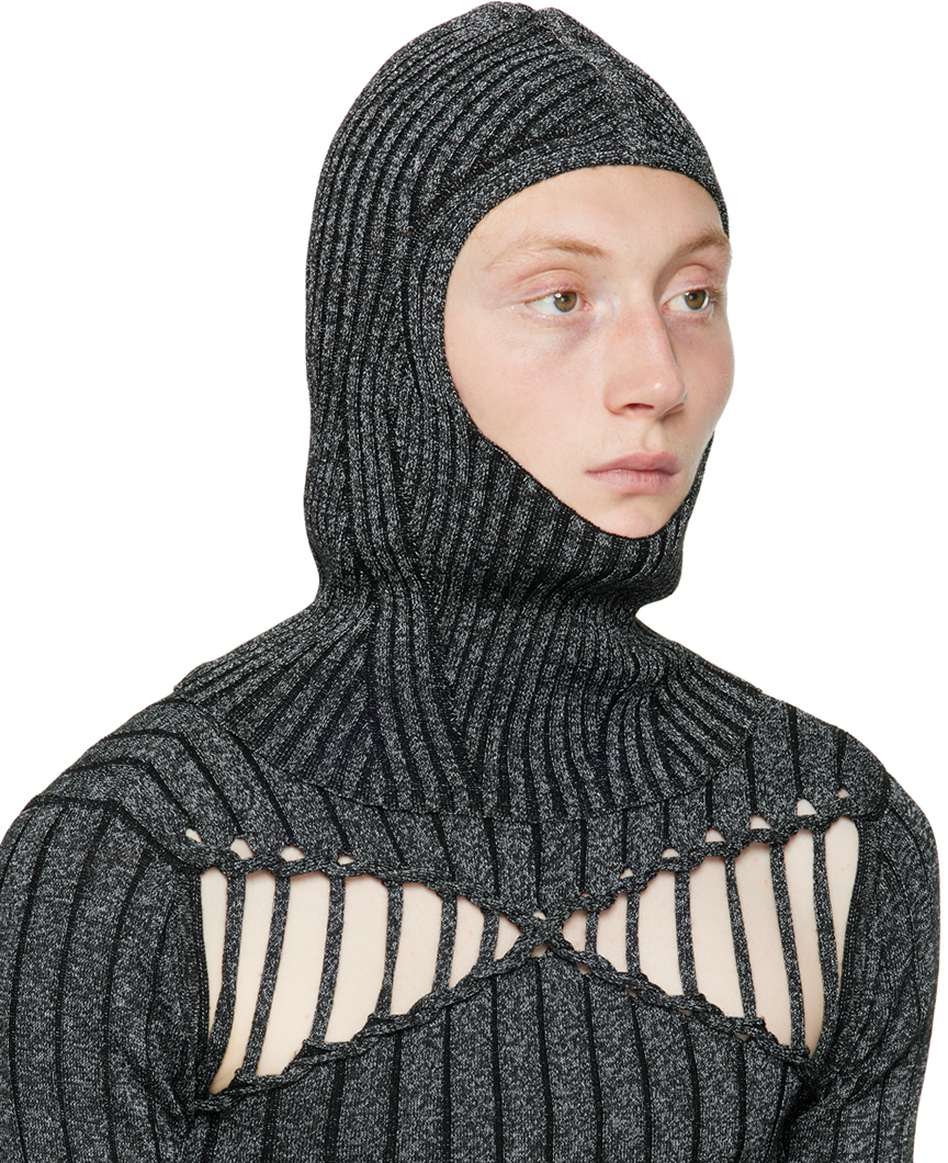 Dion Lee Black Reflective Balaclava Dion Lee