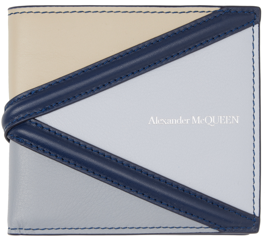 Alexander McQueen Beige & Gray 'The Harness' Wallet Alexander McQueen