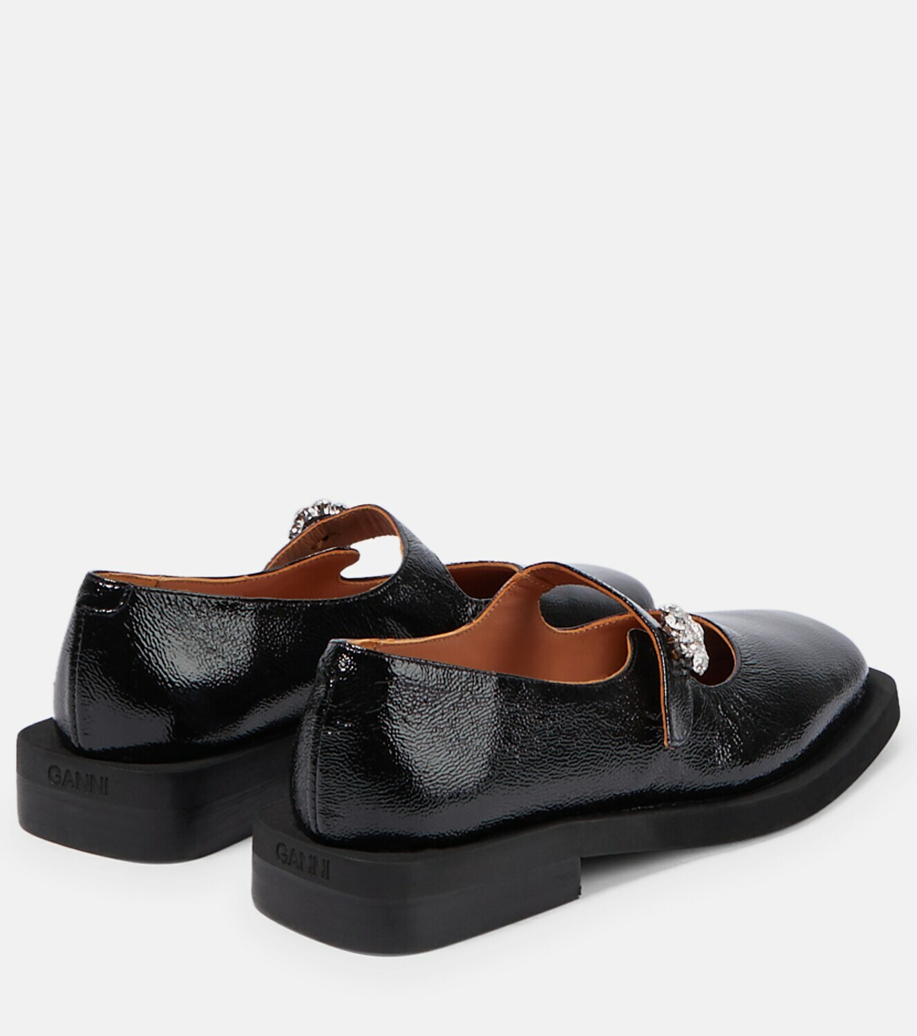 Ganni - Leather Mary Jane ballet flats GANNI