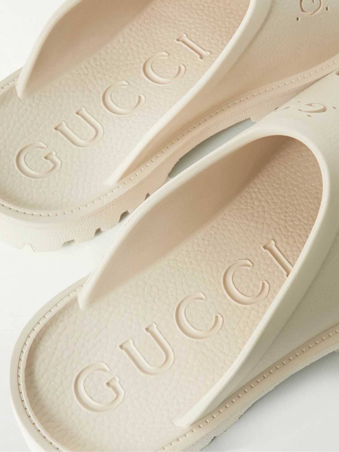 GUCCI - Logo-Perforated Rubber Clogs - Neutrals Gucci