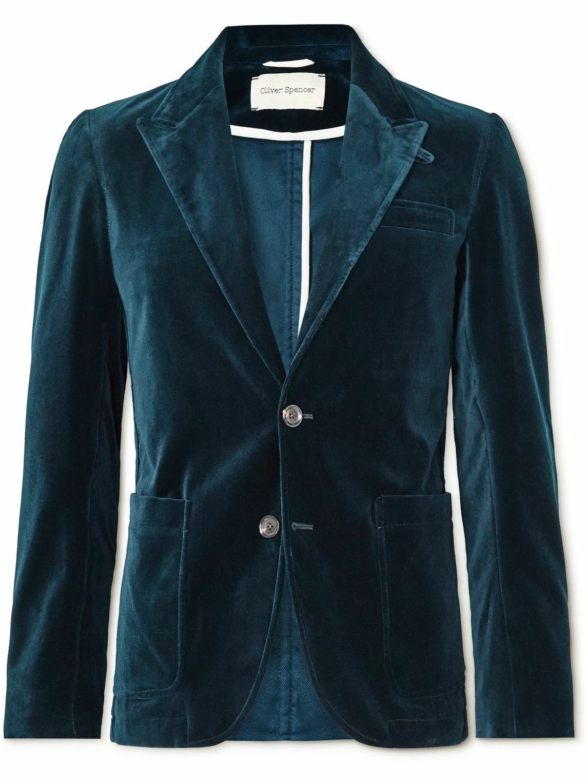 Oliver Spencer - Mansfield Cotton-Velvet Suit Jacket - Blue Oliver Spencer