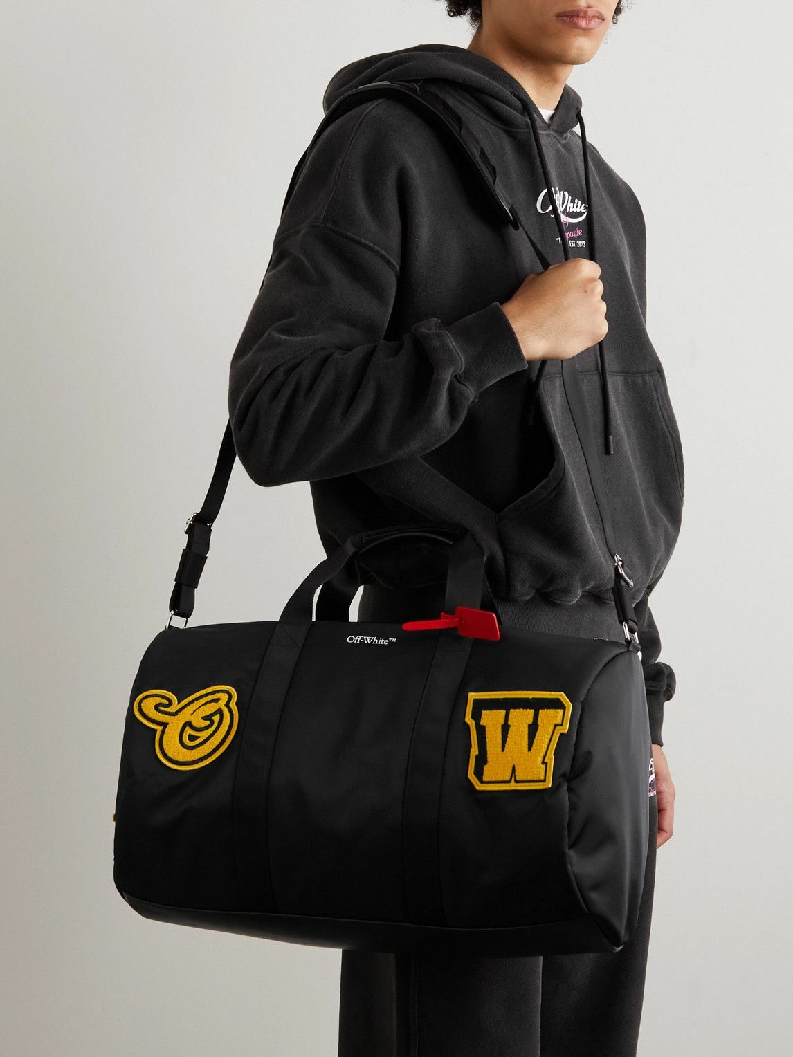 Off-White - Hard Core Logo-Appliquéd Shell Duffle Bag Off-White