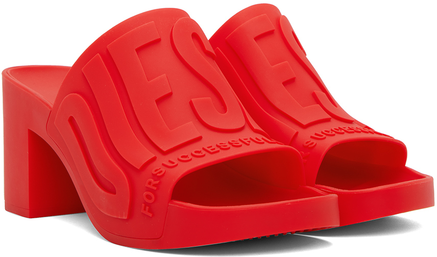 Diesel Red Pamela Heeled Sandals Diesel