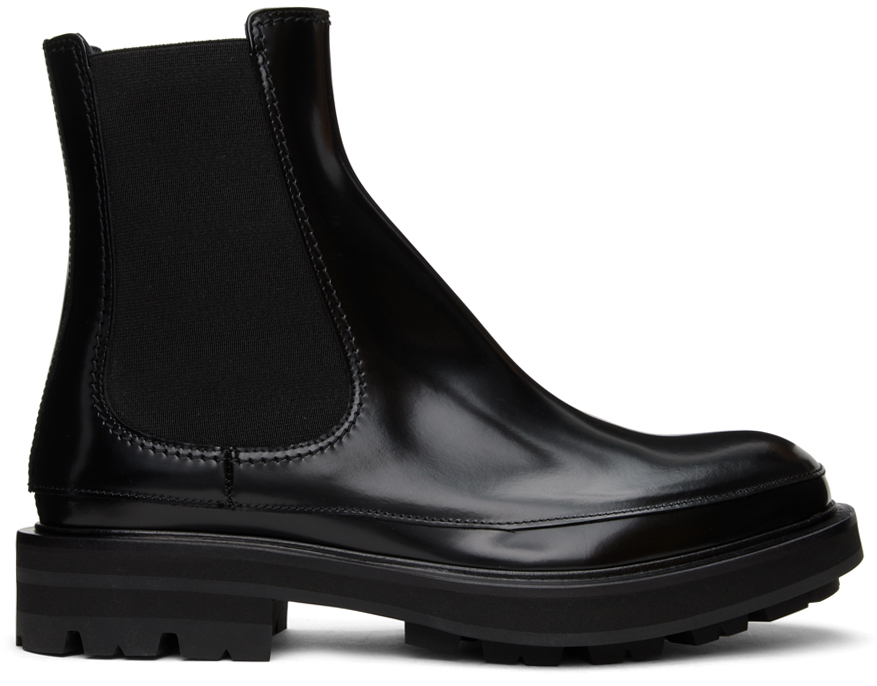 Alexander McQueen Black Leather Chelsea Boots Alexander McQueen