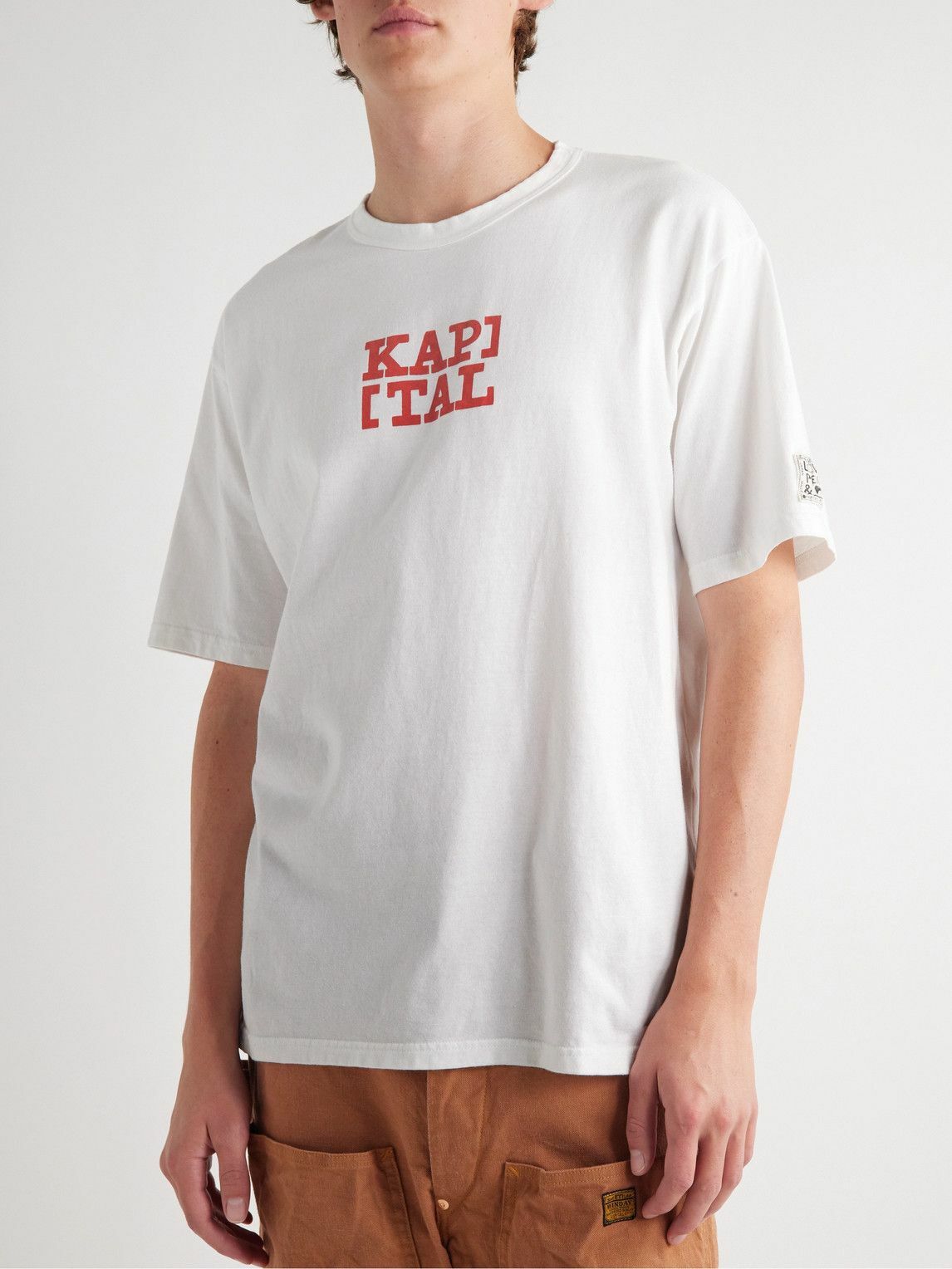 KAPITAL - Rookie Logo-Print Cotton-Jersey T-Shirt - White KAPITAL