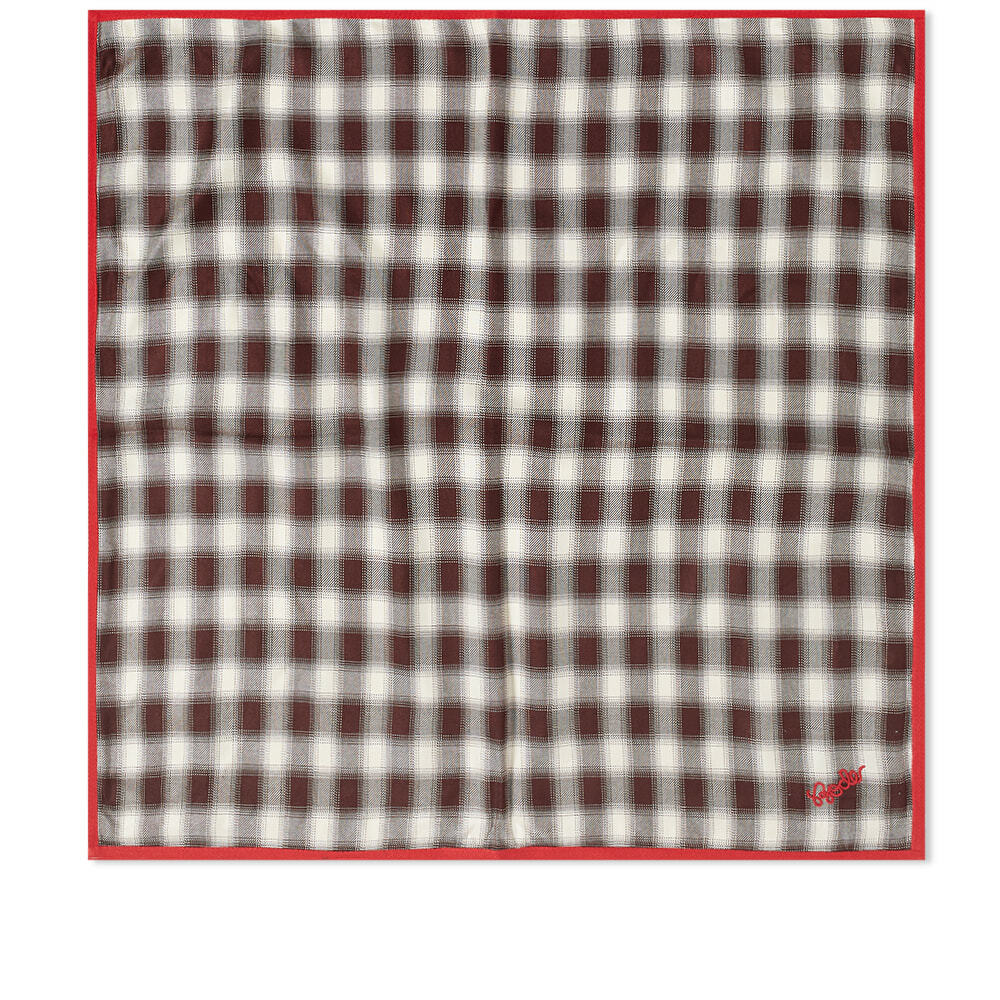 Bode Men's Shadow Plaid Bandana in Brown White Bode