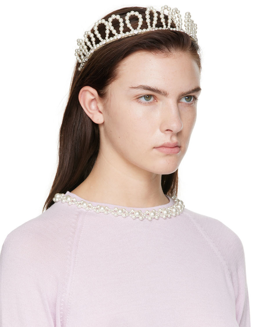 Simone Rocha Silver Pearl & Crystal Headband Simone Rocha