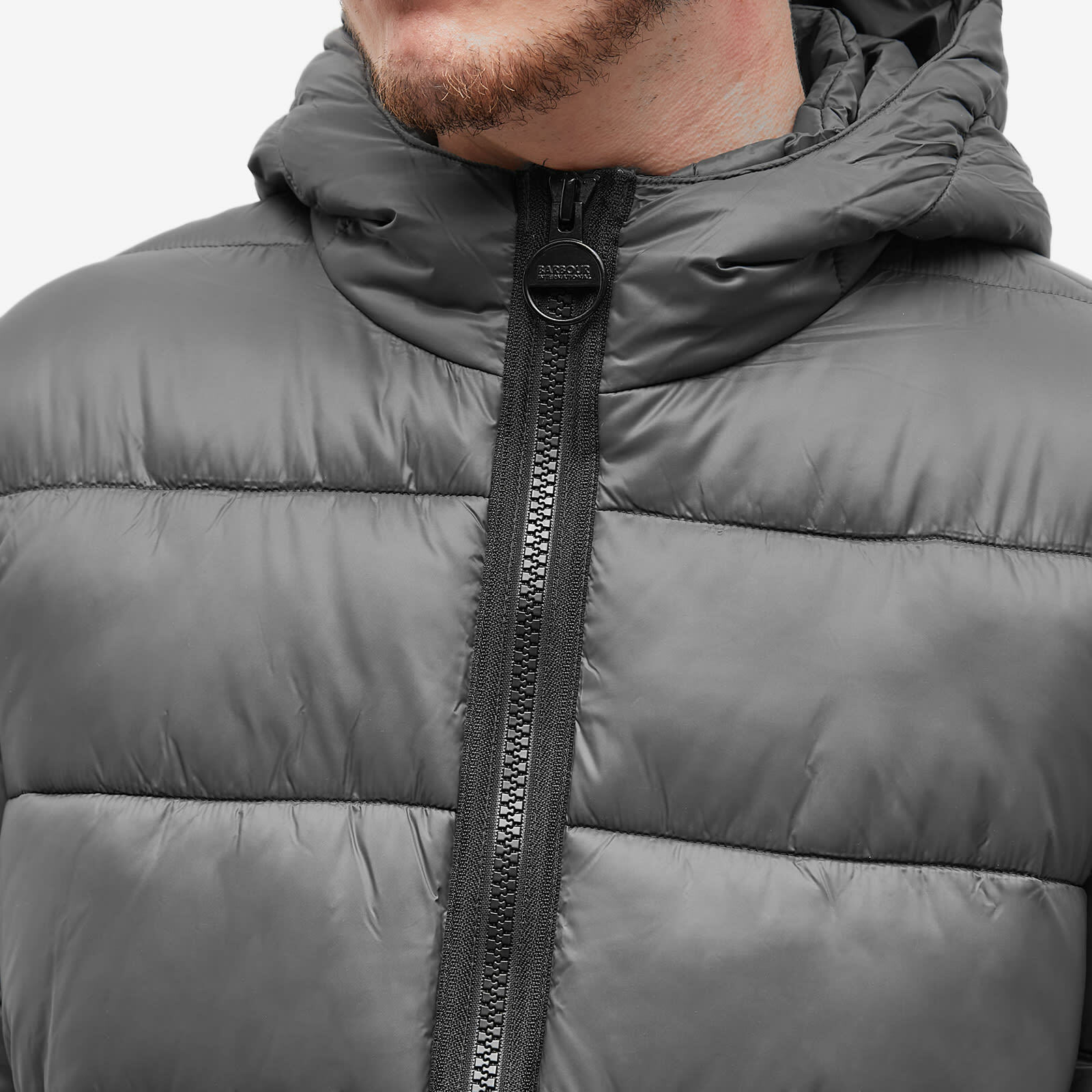 Barbour Men's International Bobber Quilt Jacket in Charcoal Barbour