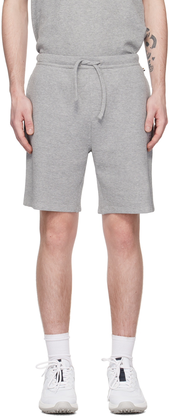 BOSS Gray Drawstring Shorts BOSS
