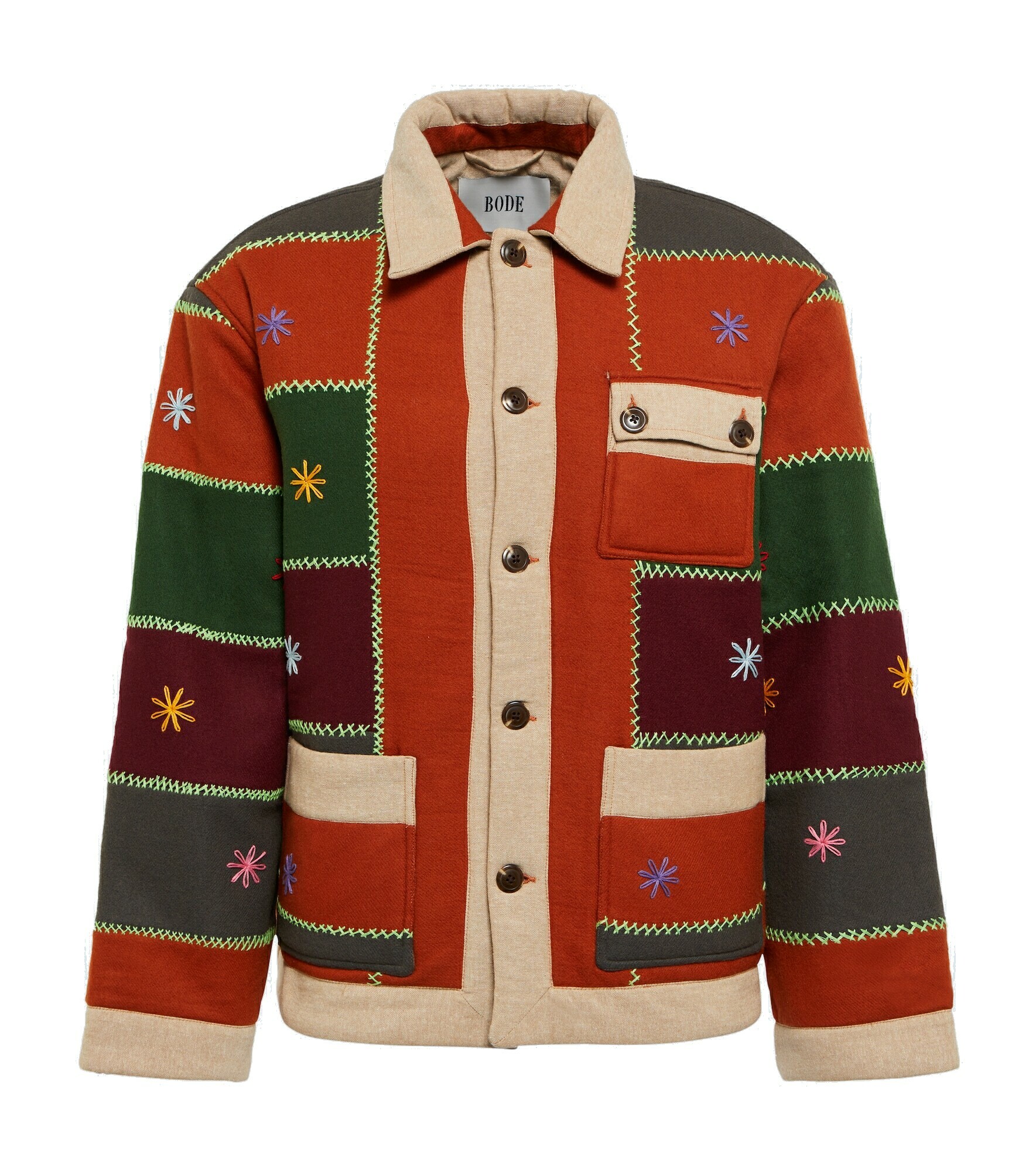 Bode - Embroidered Autumn Quilt jacket Bode