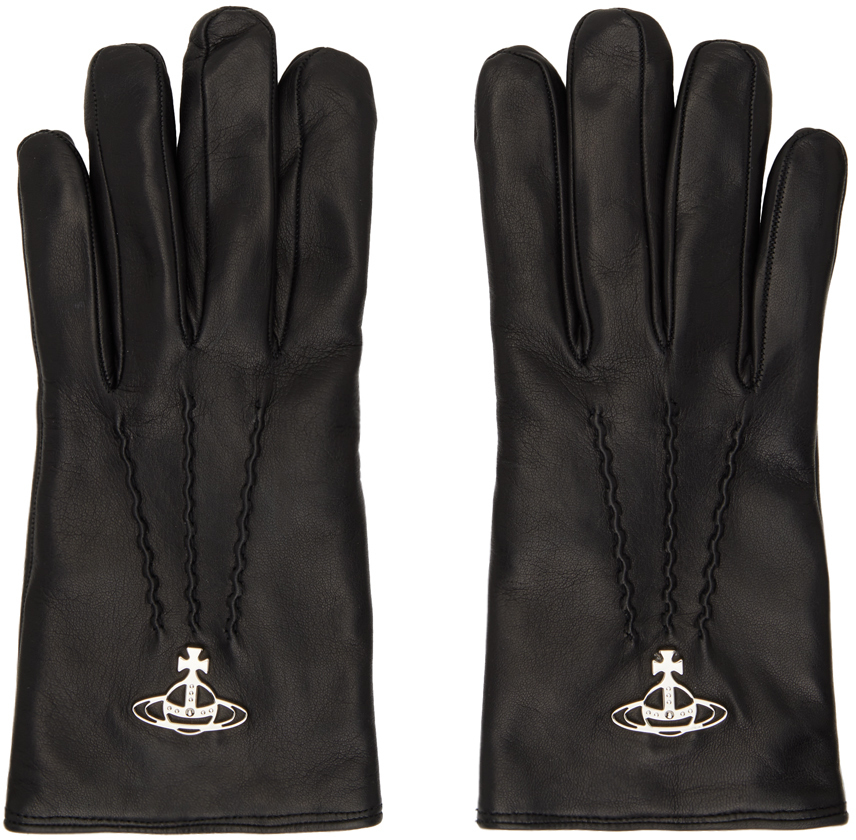 Vivienne Westwood Black Orb Classic Gloves Vivienne Westwood