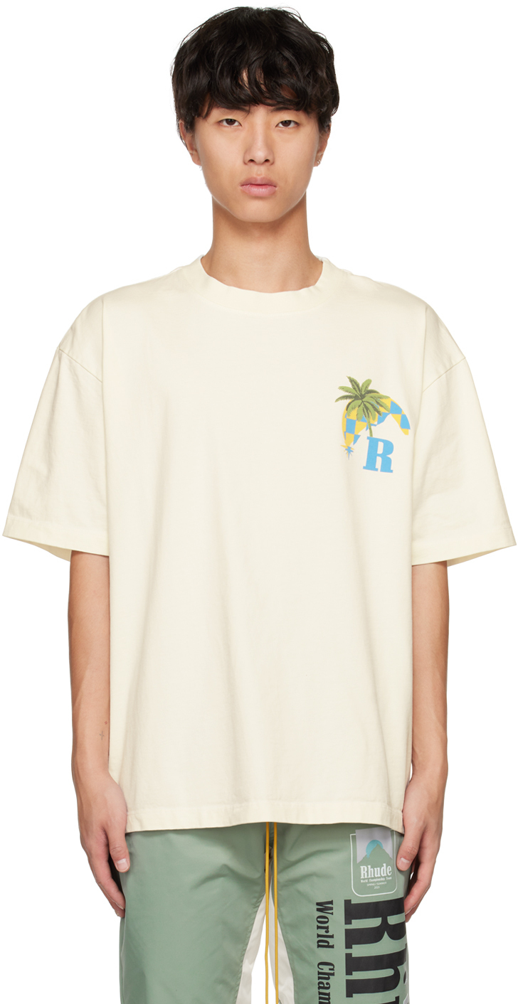 Rhude White Moonlight Tropics T-Shirt Rhude