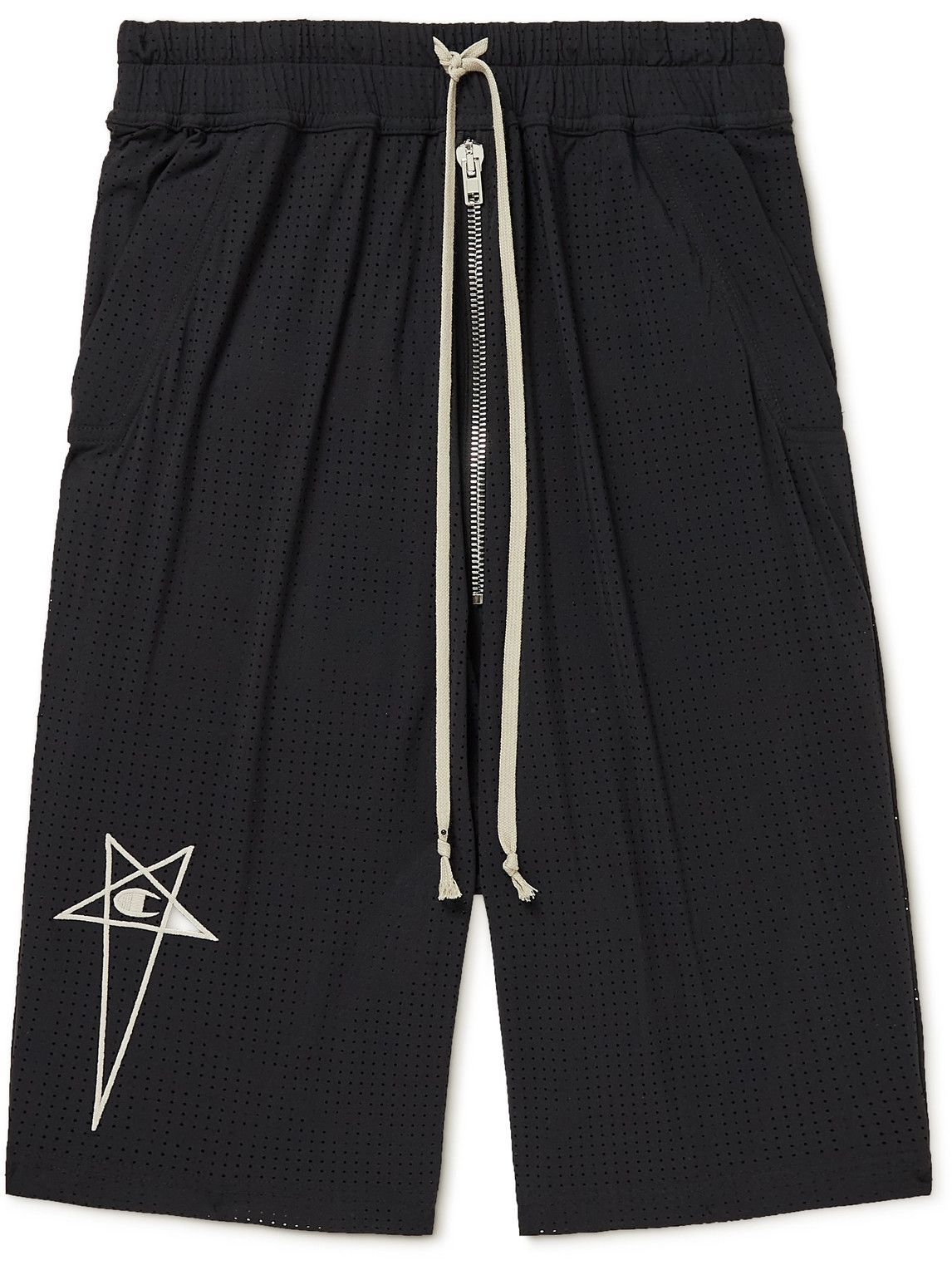 Rick Owens - Champion Logo-Embroidered Recycled Stretch-Mesh Drawstring ...