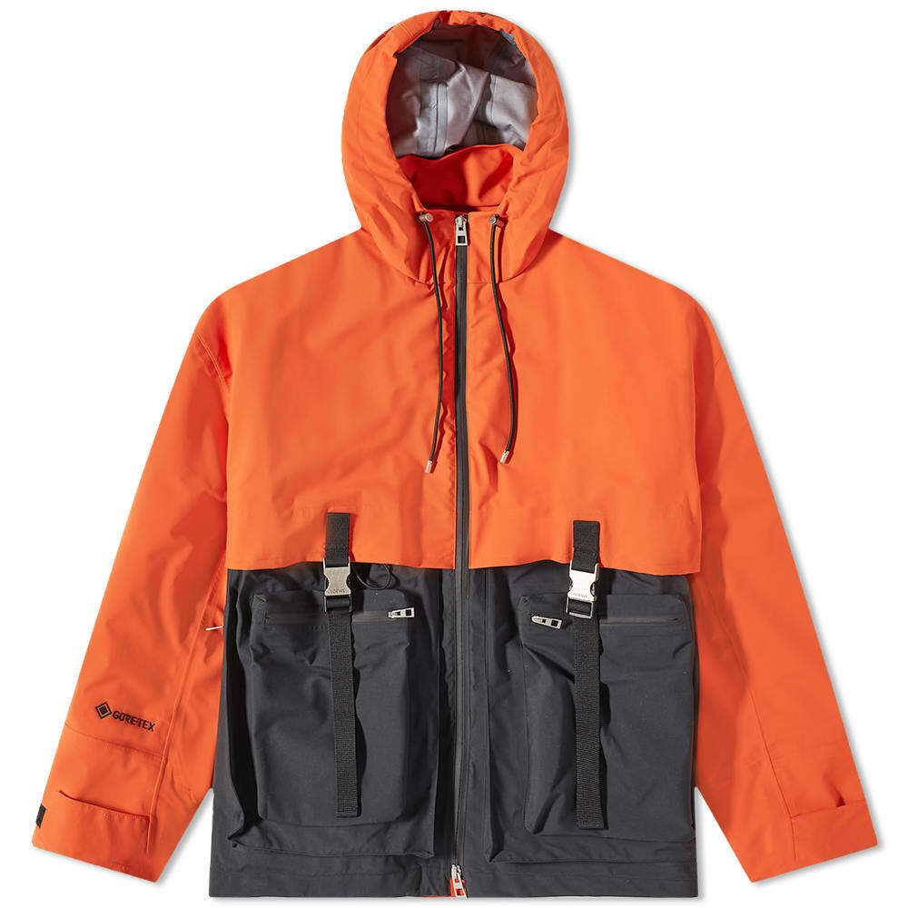 Loewe Men's Gore-Tex Parka Jacket in Orange/Black Loewe