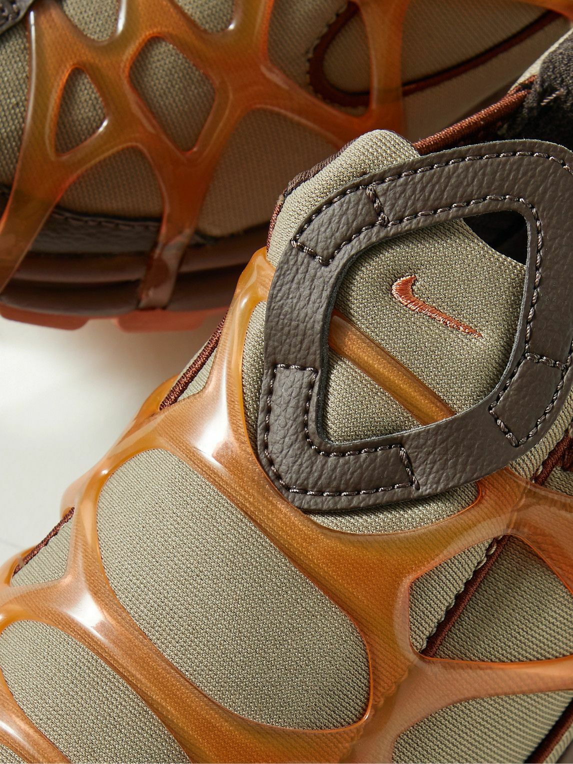 Nike - Alpha Project Air Kukini Mesh, Leather and TPU Sneakers - Brown Nike