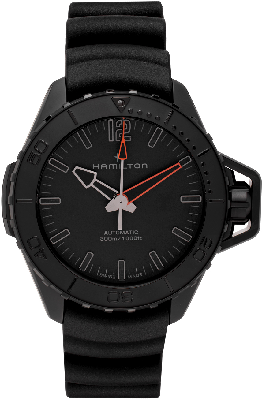 Hamilton Black 'Khaki Navy Frogman Auto' Watch Hamilton
