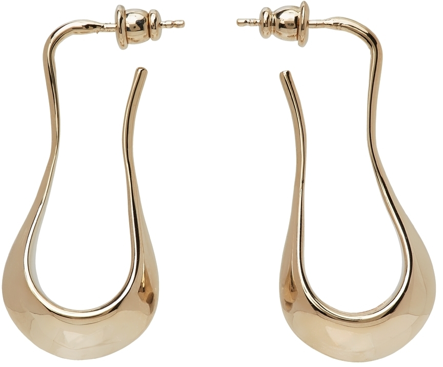 Lemaire Gold Short Drop Earrings Lemaire