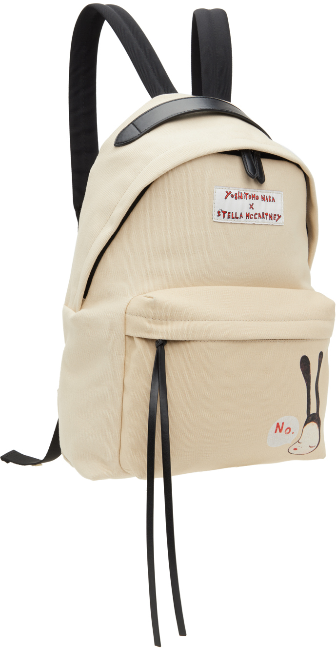 Stella McCartney Beige 'Little Black Bunny' Backpack Stella McCartney