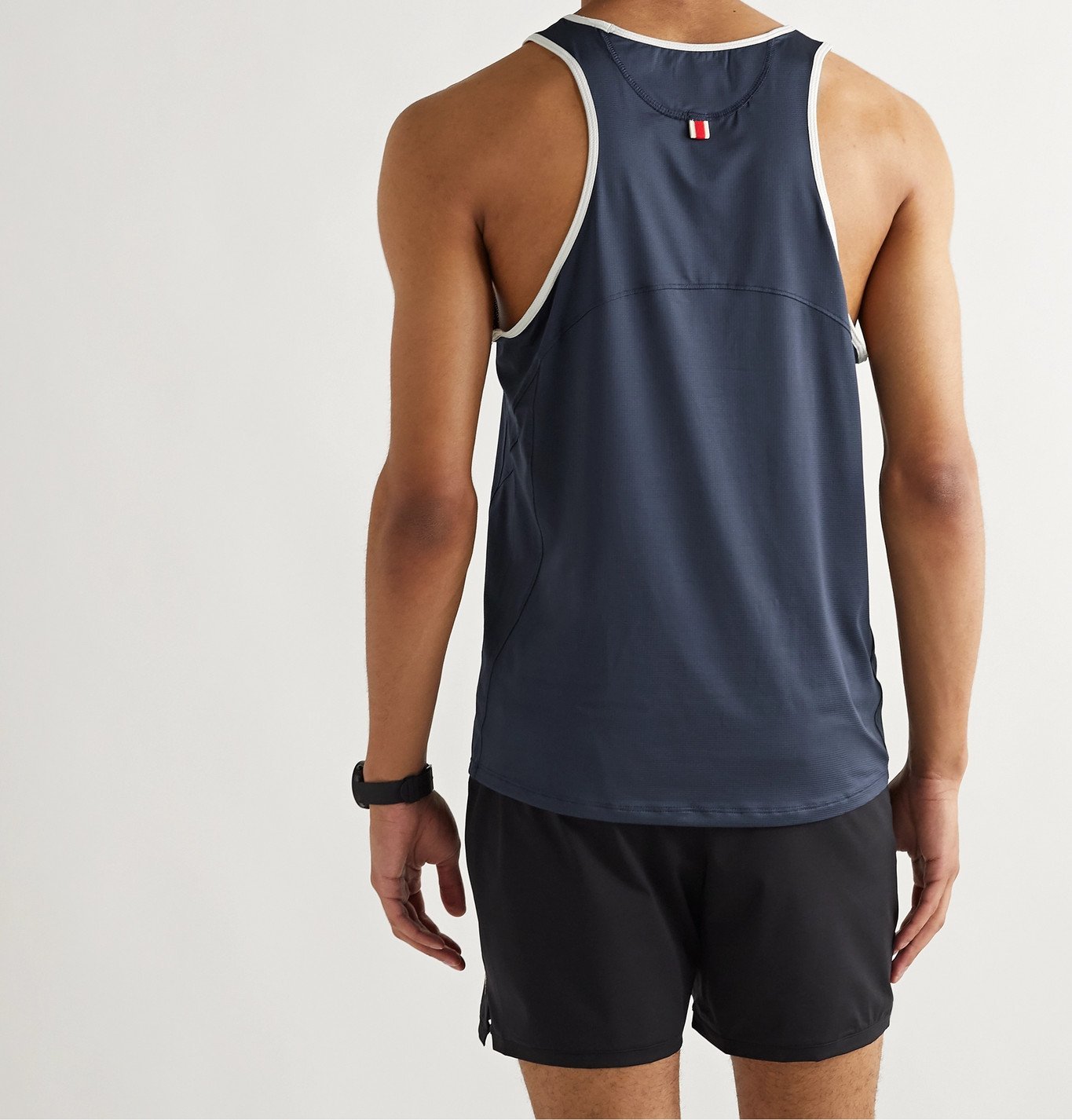 Tracksmith - Twilight Logo-Appliquéd Stretch-Mesh Tank Top - Blue ...