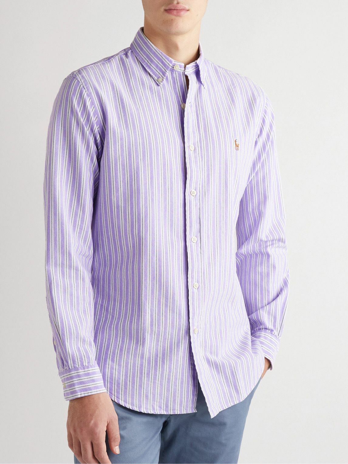 Polo Ralph Lauren - Button-Down Collar Striped Cotton Oxford Shirt ...
