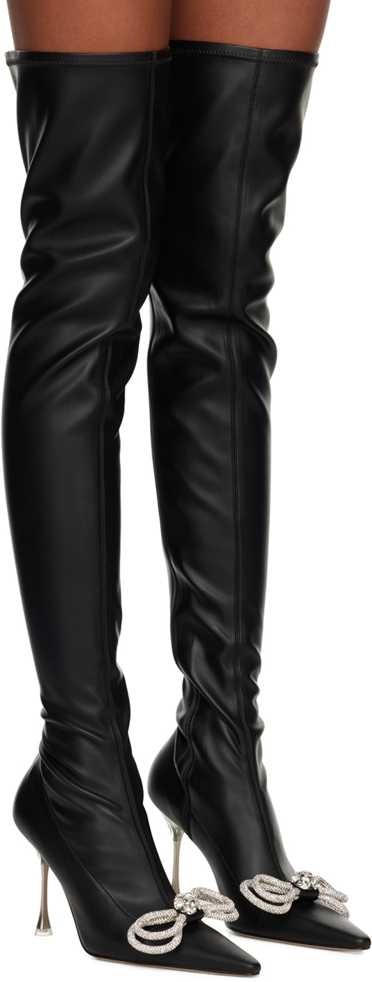 MACH & MACH Black Double Bow 100 Boots MACH & MACH