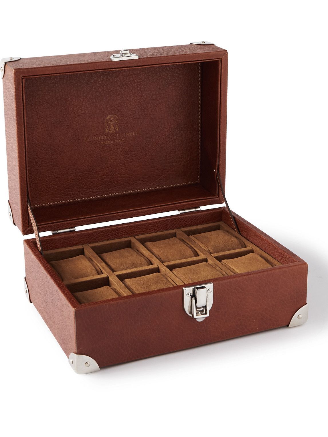 Brunello Cucinelli - Logo-Print Full-Grain Leather Watch Box Brunello ...