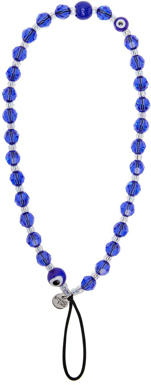 String Ting Blue Crystal Karma Phone Wristlet