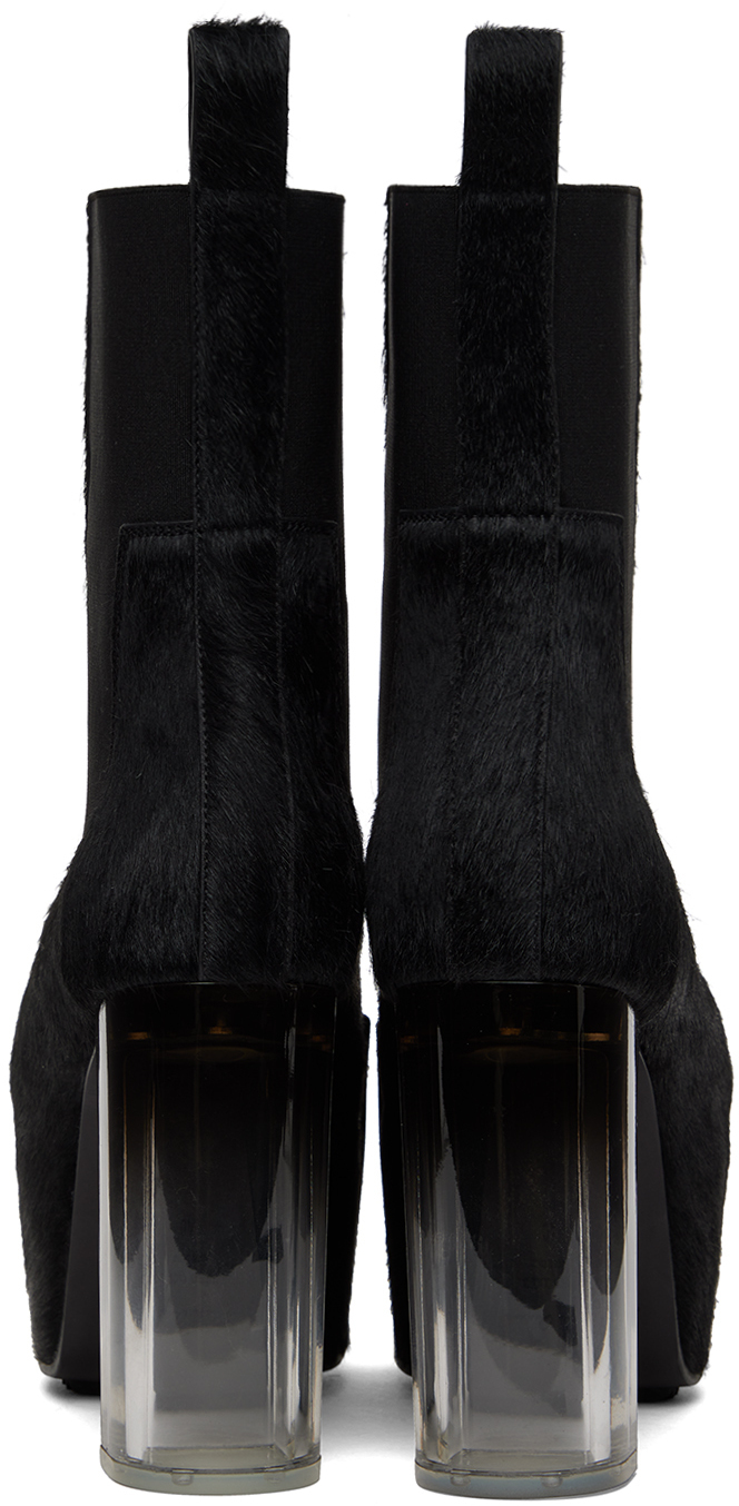 Rick Owens Black Grilled Platform Chelsea Boots Rick Owens