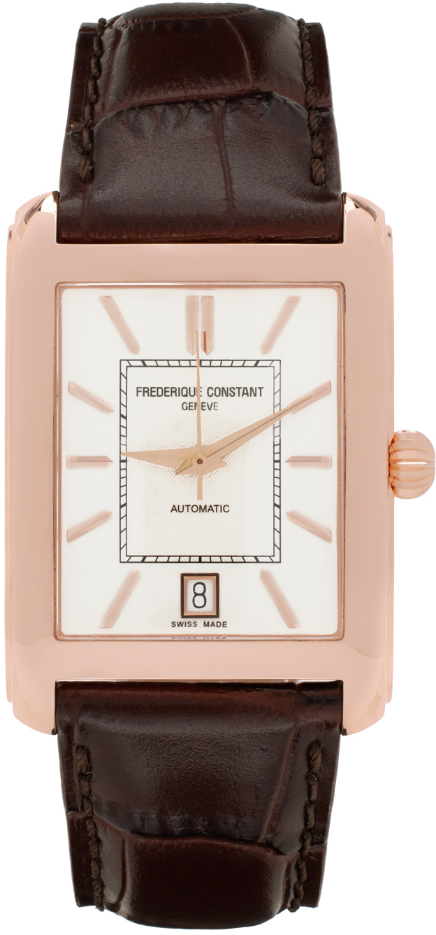 Frédérique Constant Brown & Rose Gold Classics Carrée Automatic Watch ...