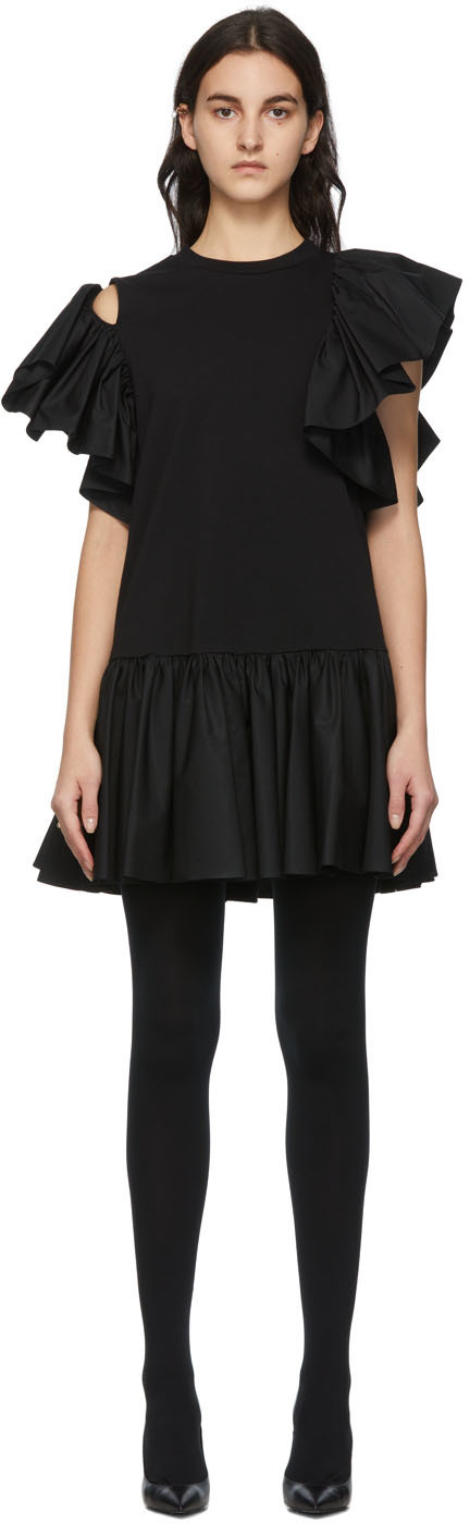 Alexander McQueen Black Ruffle Sleeve Dress Alexander McQueen