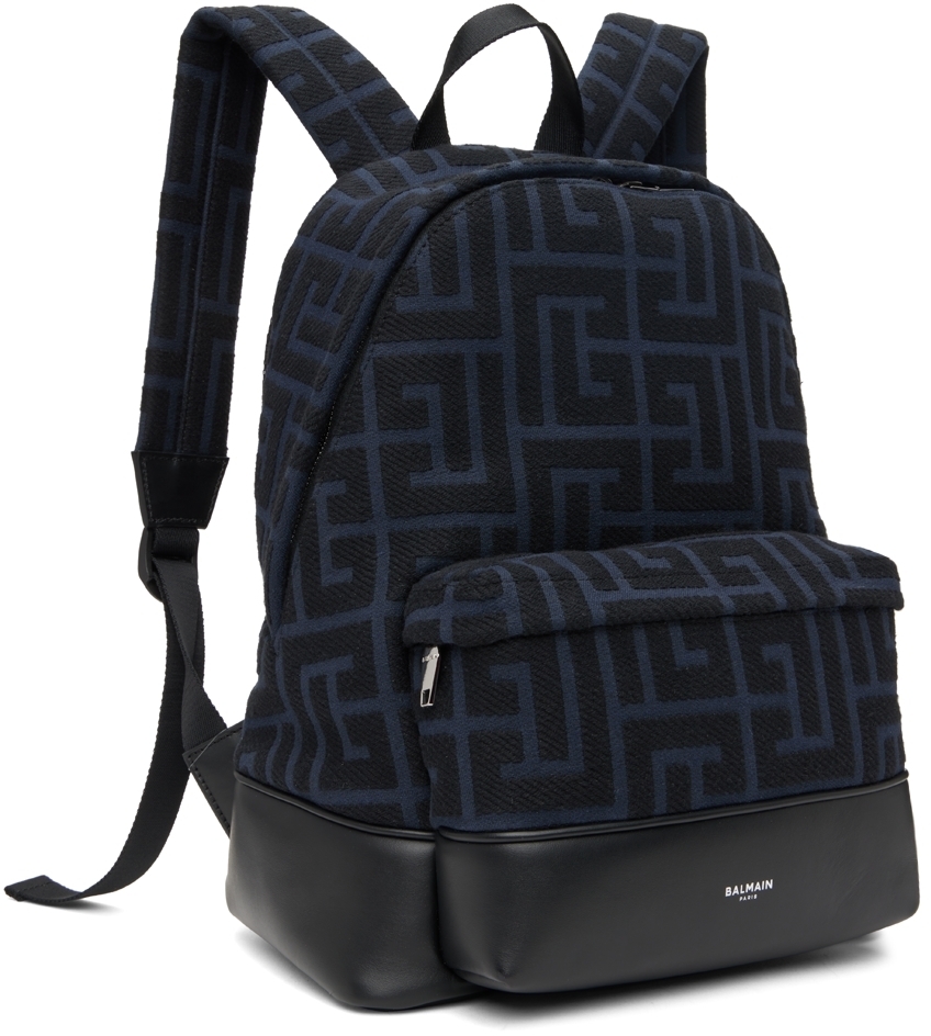 Balmain Black & Navy Logo Backpack Balmain