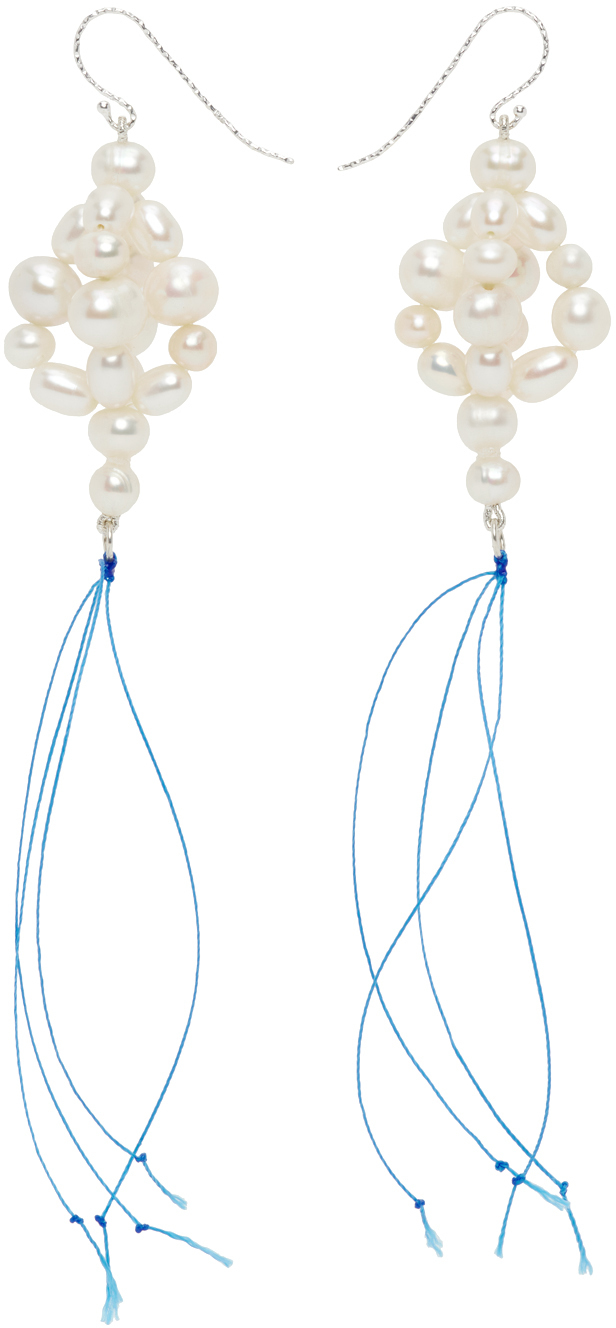 Bleue Burnham White Pearl Hanging Earrings Bleue Burnham