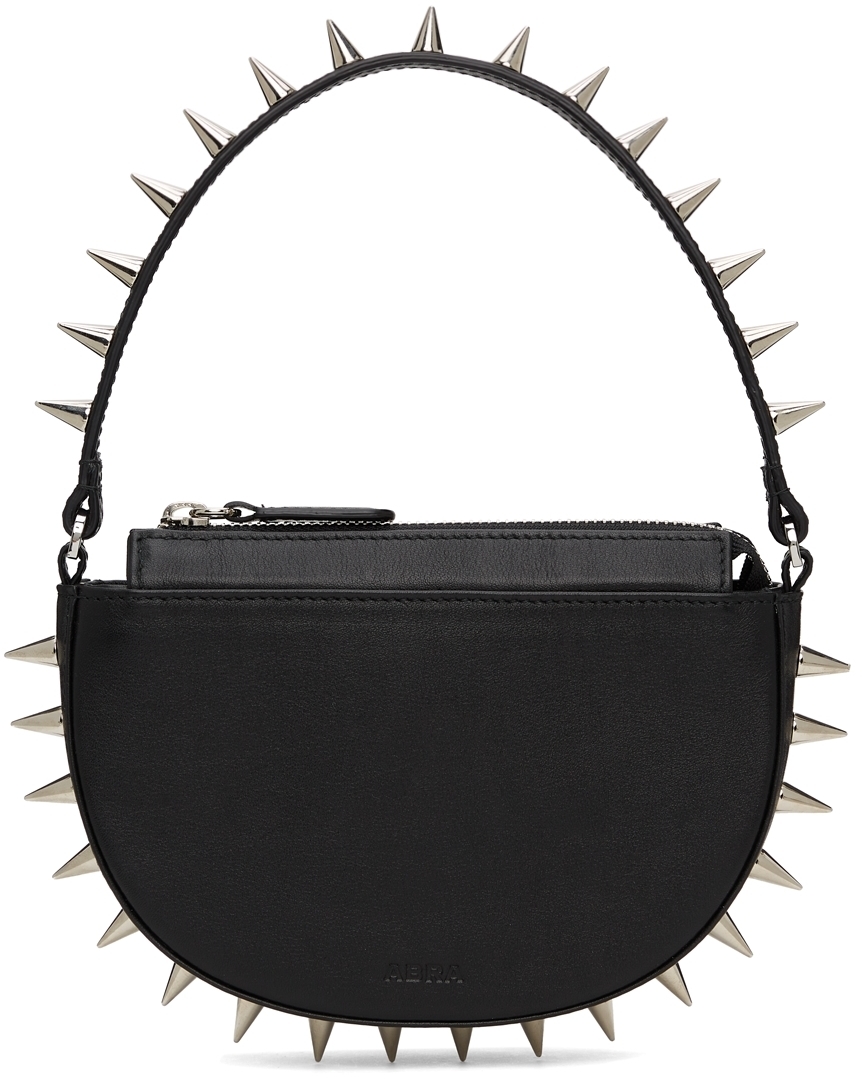 Abra Black Spikes Carrie Shoulder Bag Abrams