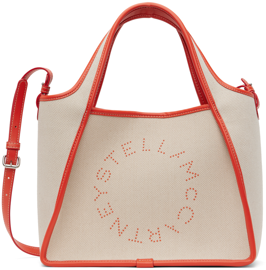 Stella McCartney Off-White & Red Beaded Tote Stella McCartney