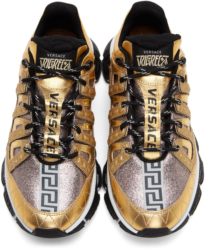 Versace Gold Trigreca Sneakers Versace