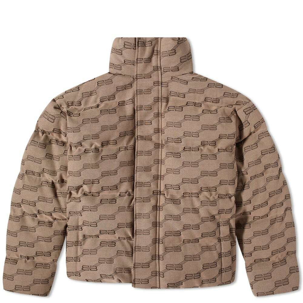 Balenciaga Men's Monogram BB Puffer Jacket in Beige/Brown Balenciaga