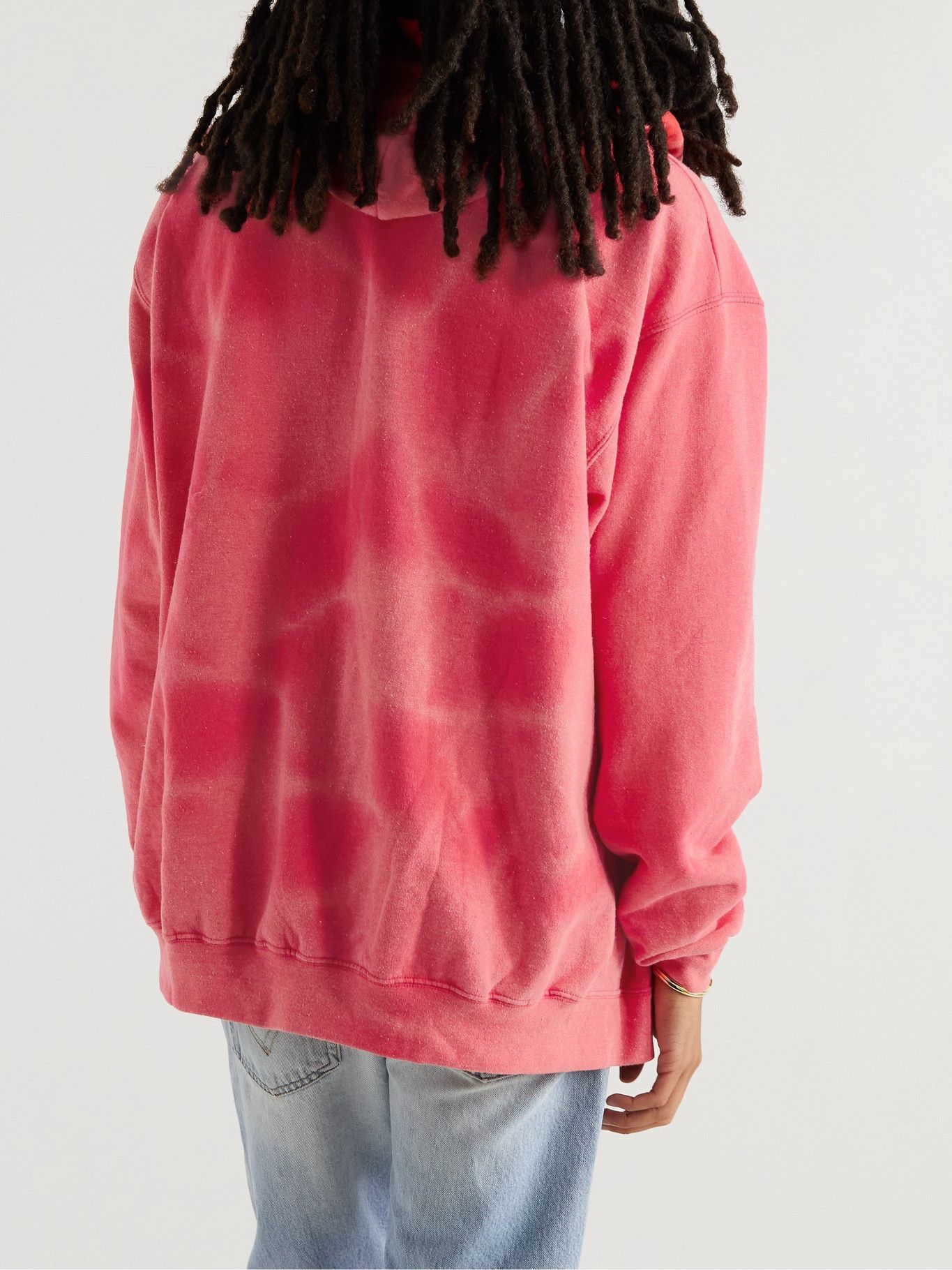 Gallery Dept. - Logo-Print Tie-Dyed Cotton-Jersey Zip-Up Hoodie - Red ...