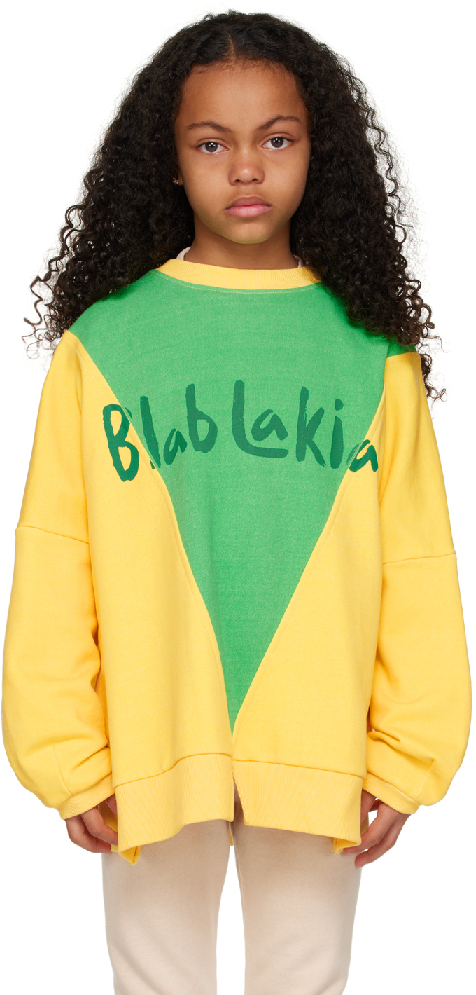 BlabLakia Kids Yellow Paneled Sweatshirt
