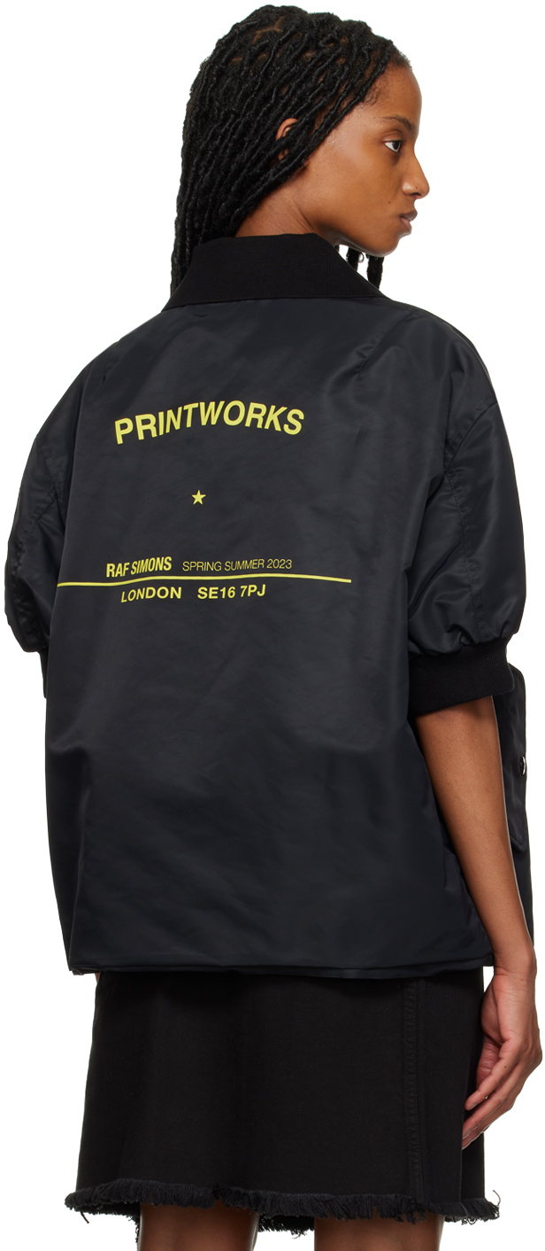 Raf Simons Black Back Print Bomber Jacket Raf Simons