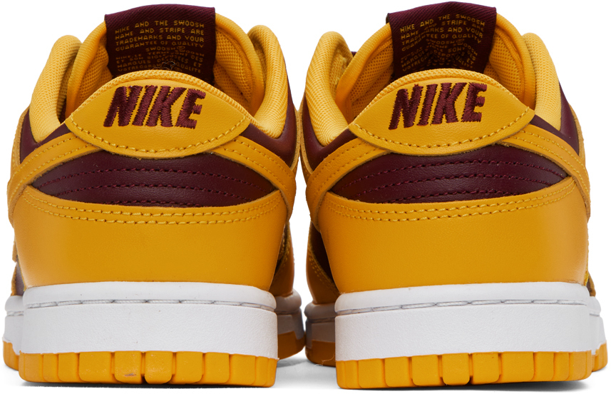 Nike Yellow & Burgundy Dunk Low Sneakers Nike