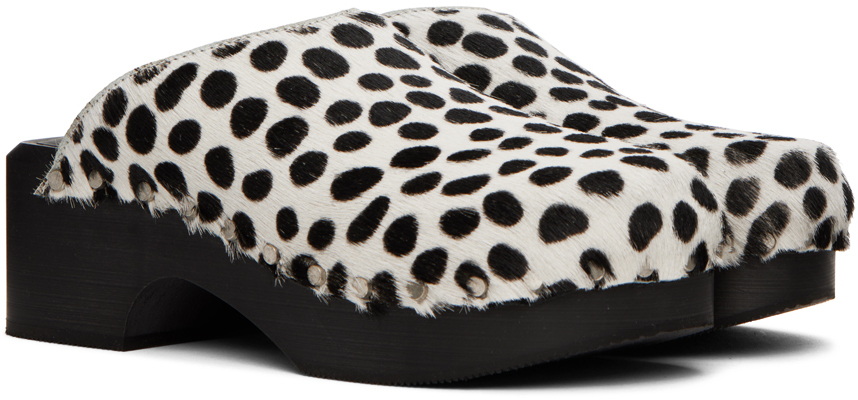Re/Done Black & White 70s Studded Clogs Re/Done