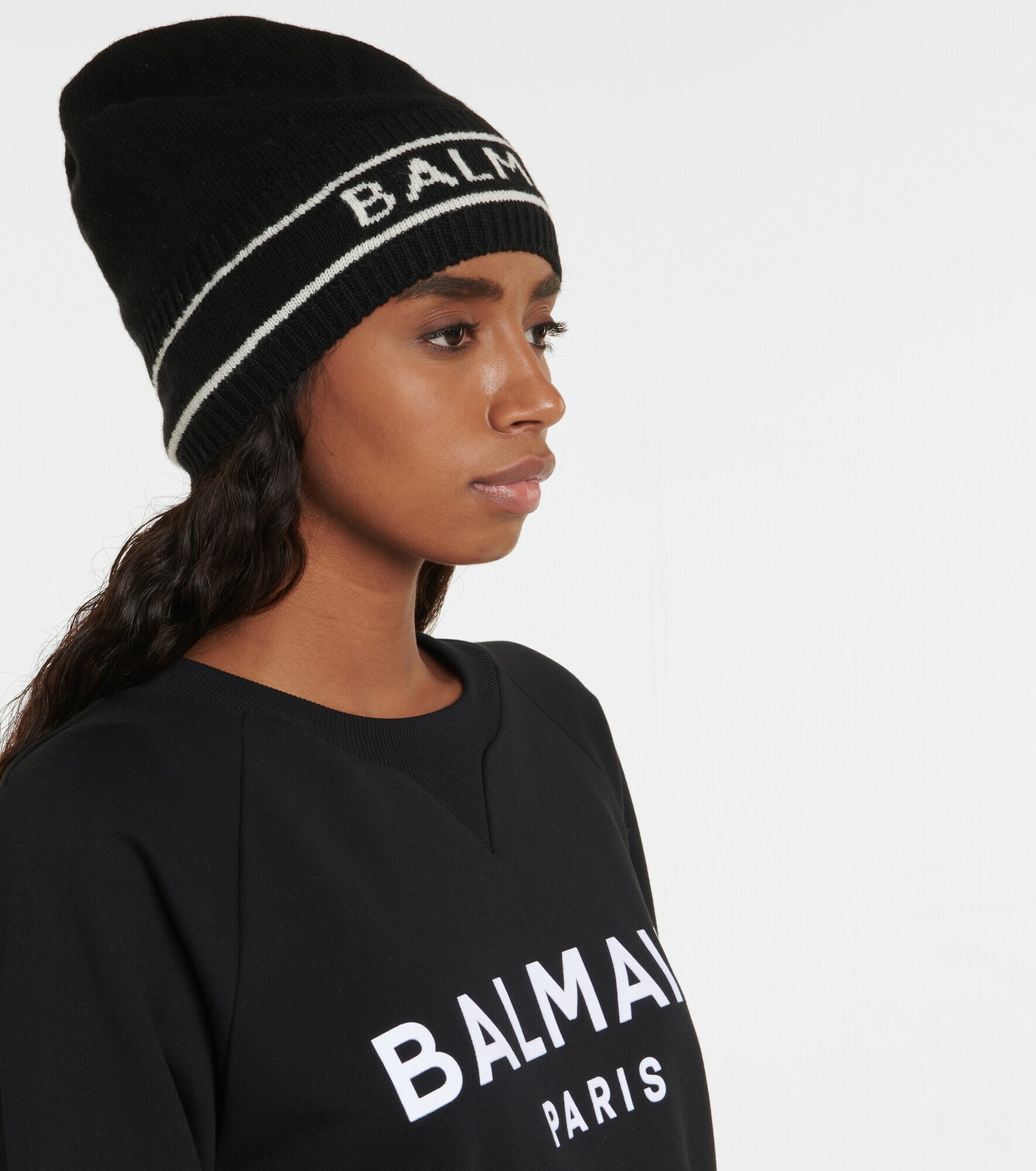 Balmain - Intarsia wool and cashmere beanie Balmain