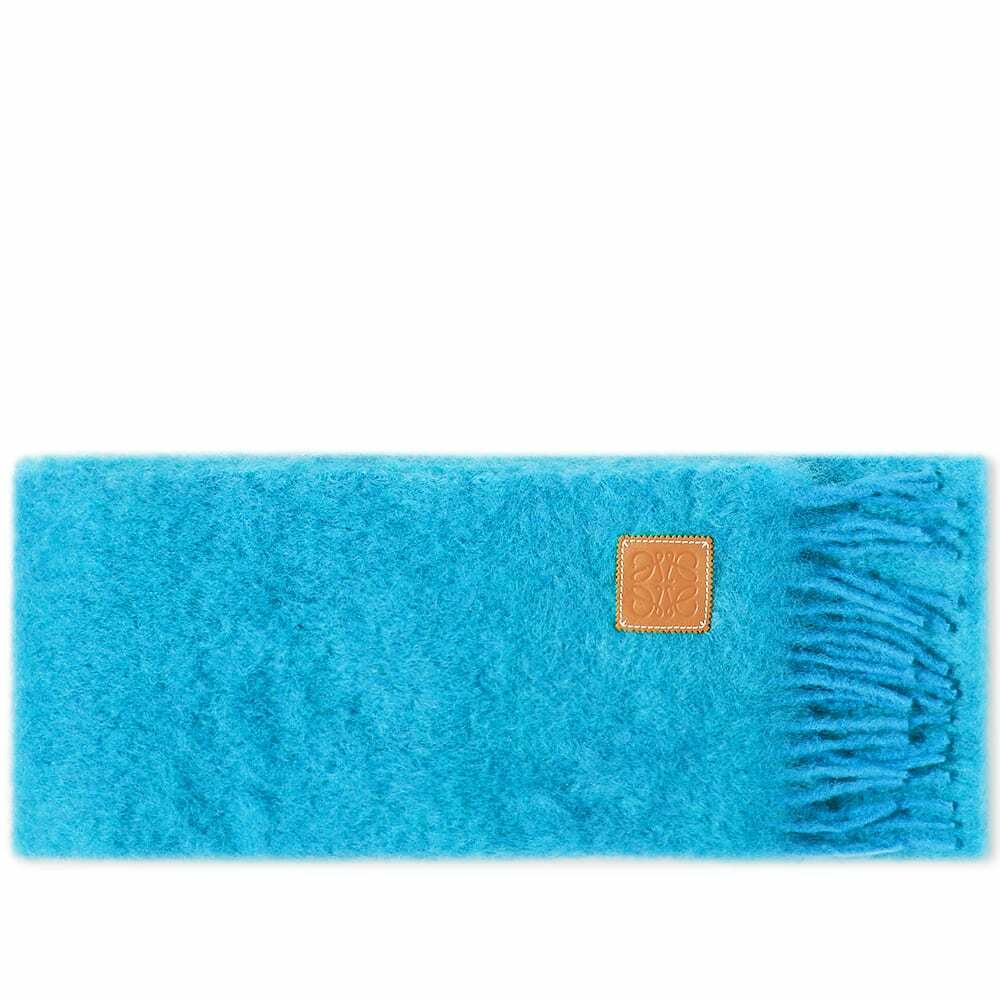 Loewe Men's Mohair Scarf in Electric Blue Loewe